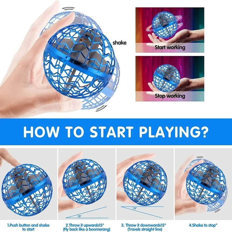 Flynova Pro Flying Ball Rotating Magic Drone Flying Boomerang Balls Ha ...